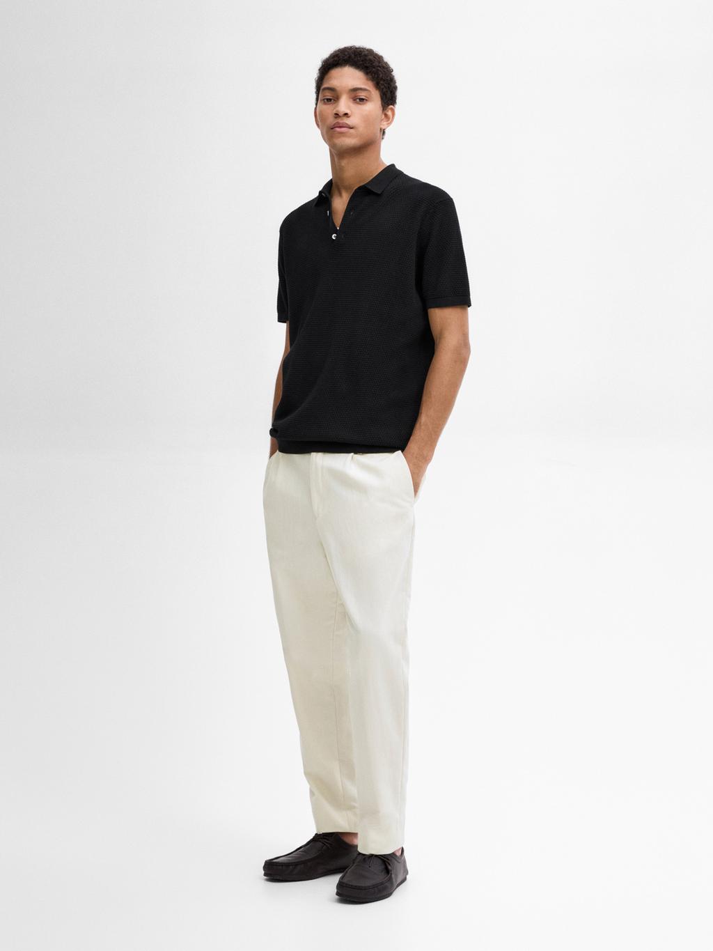 Polos color negro para hombre - Massimo Dutti - PE