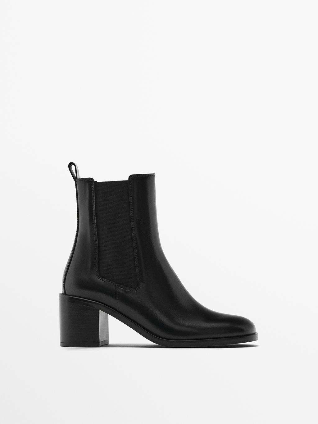 Botín Chelsea tacón · Negro · Botas Y Botines | Massimo Dutti