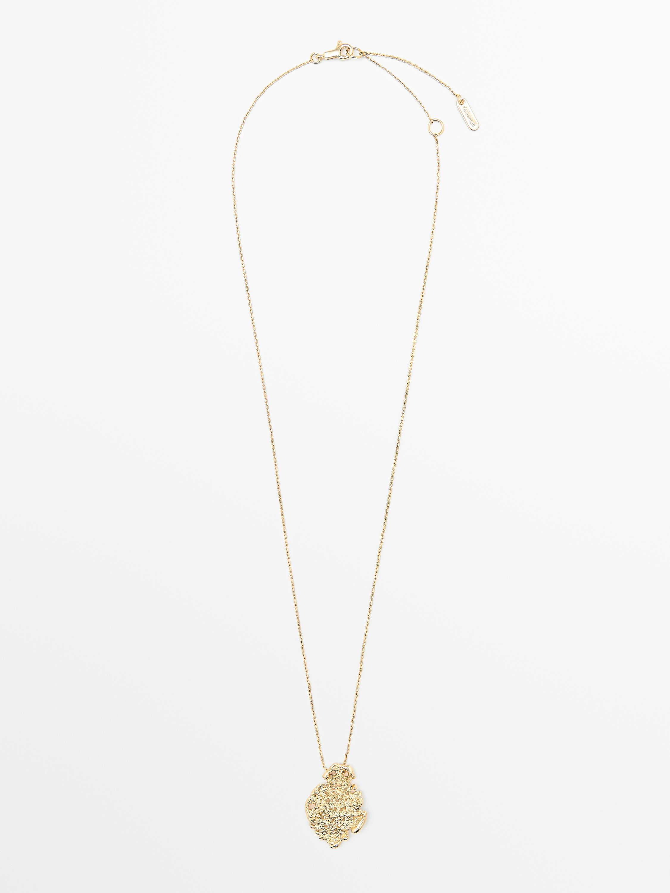 Colier mini cu pandantiv abstract · Auriu, Argint · Jewelry | Massimo Dutti