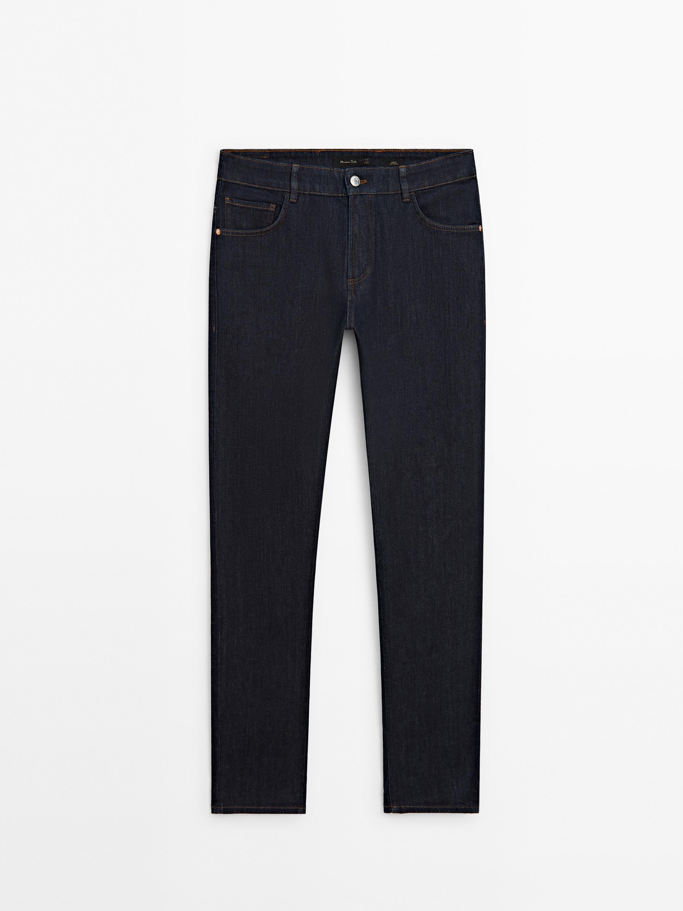 Slim fit deep rinse jeans · Indigo · Dressy | Massimo Dutti