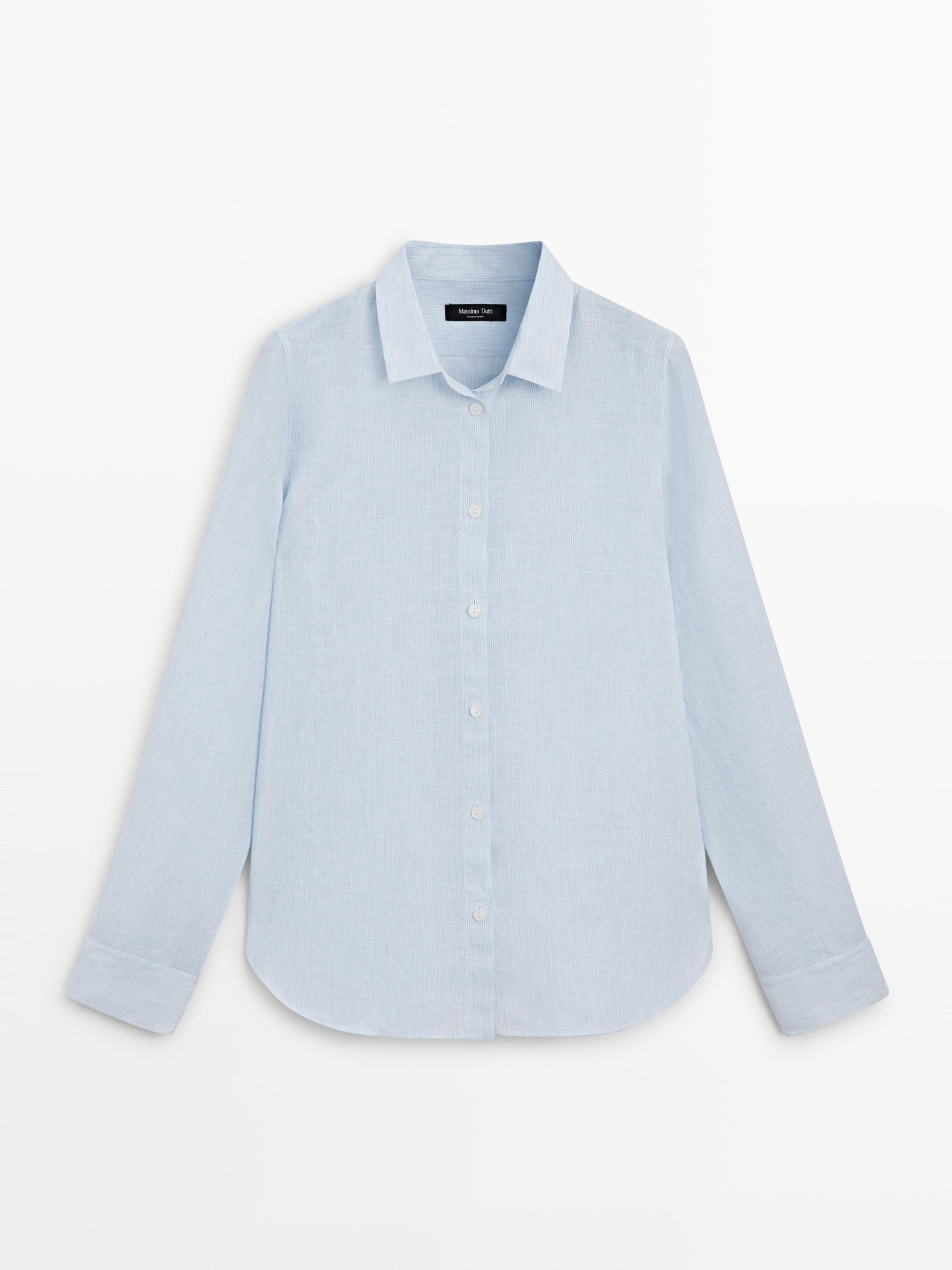 Chemisier fluide milleraies 100 % lin · Celeste, Rose · Chemises ...