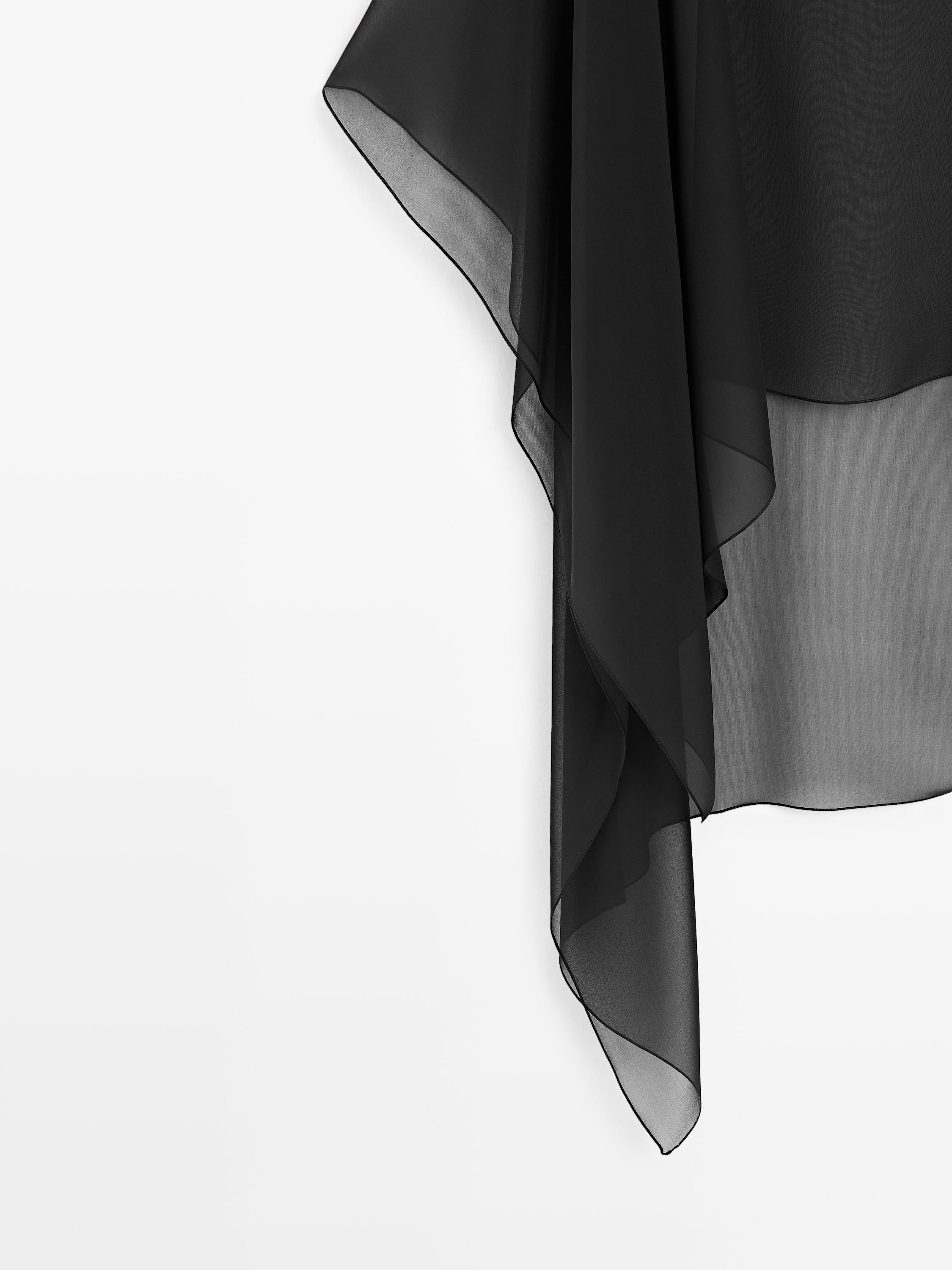 100% mulberry silk fluid cape · Черно, Кафяво, Кремаво · Шалове ...