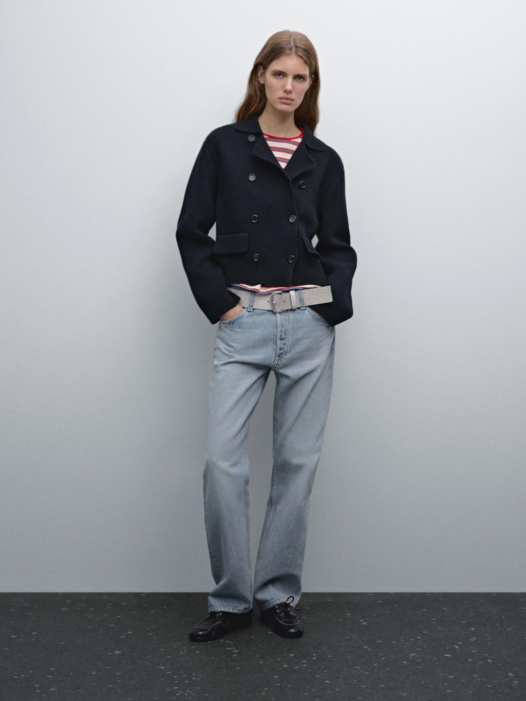 Double-breasted Milano knit cardigan · Navy Blue · Sweaters And ...