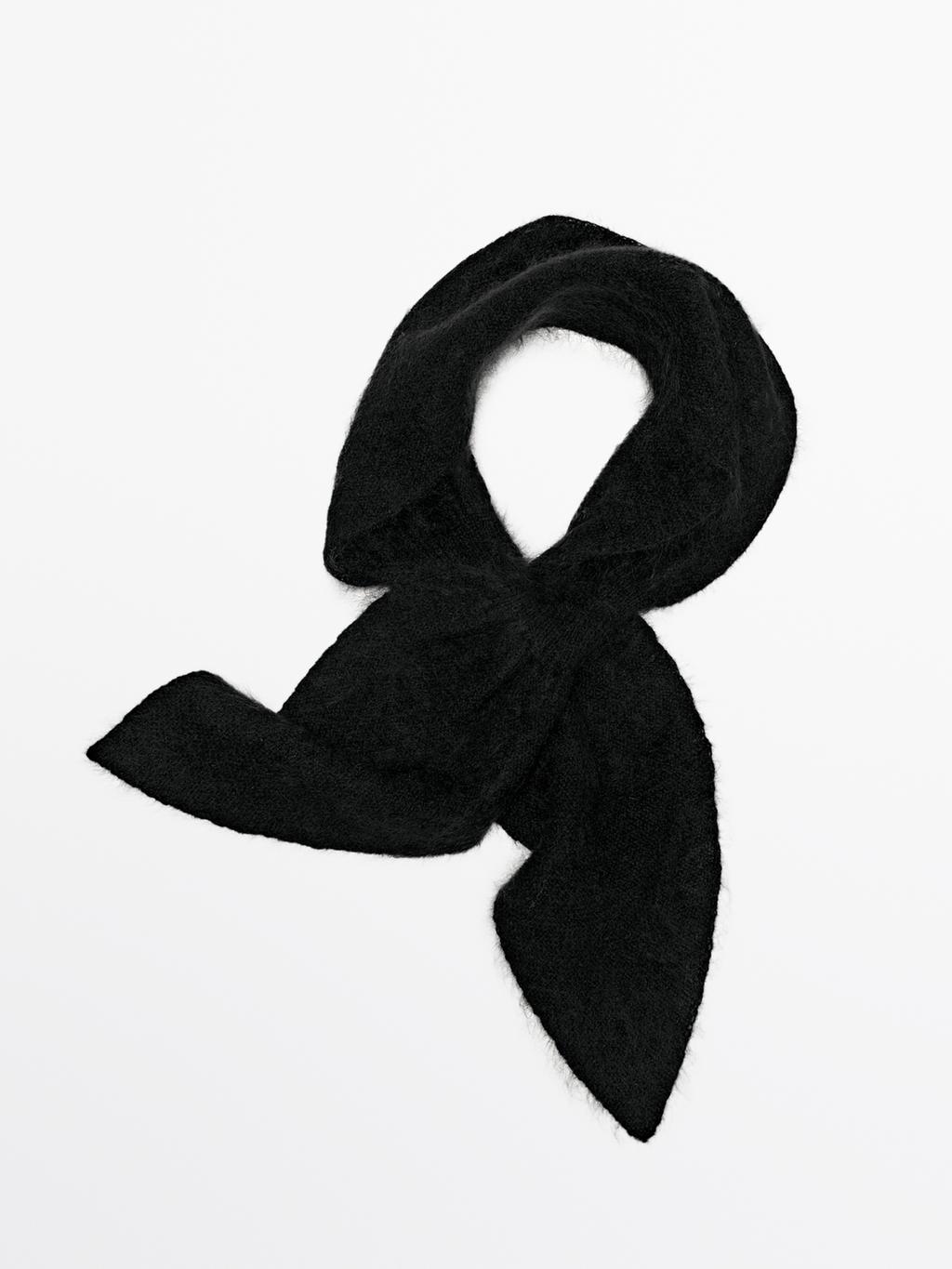 Corbata lazo punto 100% cashmere · Negro, Burdeos, Gris · Bufandas ...