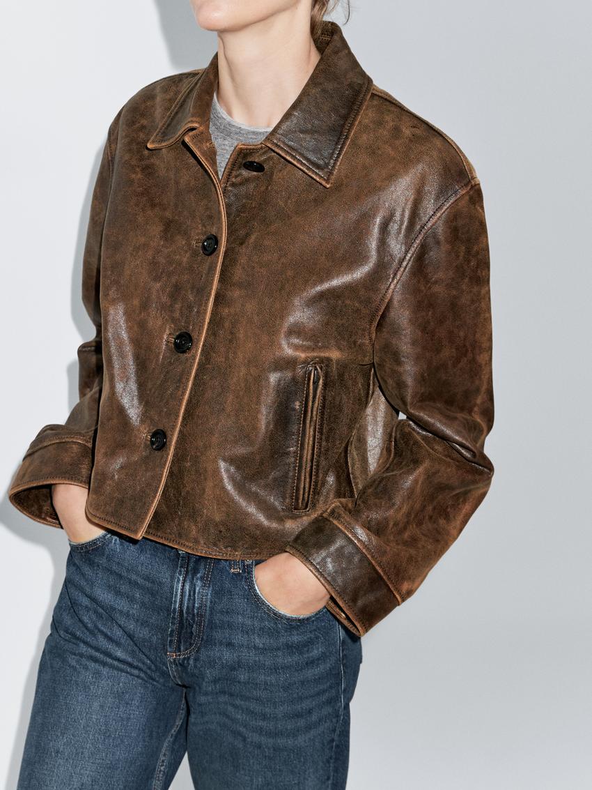 Women's Leather Jackets - Massimo Dutti - US