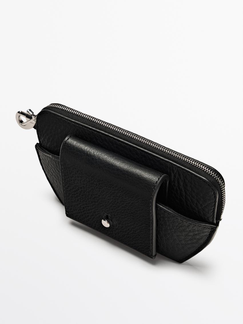 Glasses case purse shoulder bag napa · Black · Accessories | Massimo Dutti