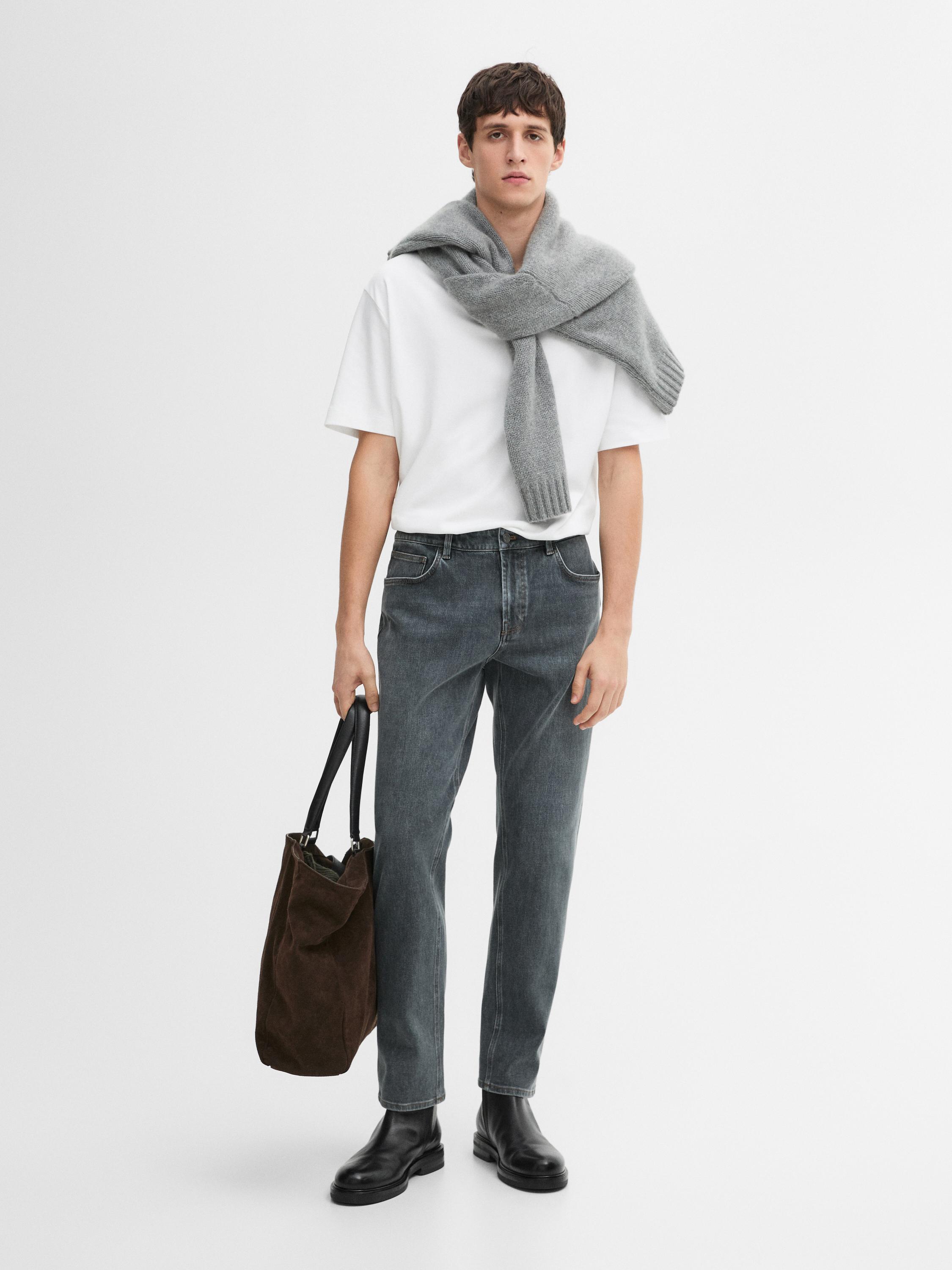 Tapered-Fit-Jeans · Grau · Abendgarderobe | Massimo Dutti