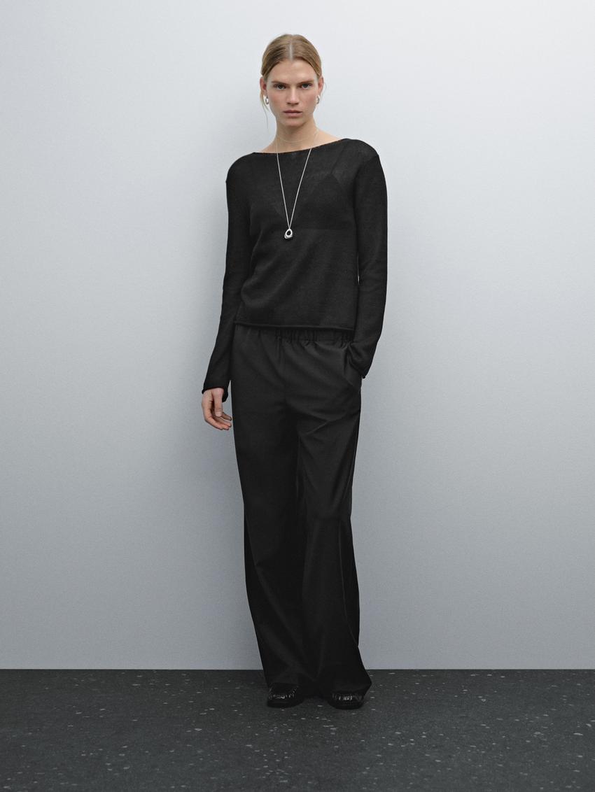 Paxta aralash matodan koʻz-koʻz kashtali sviter · Qora, Kashtan Rang ...