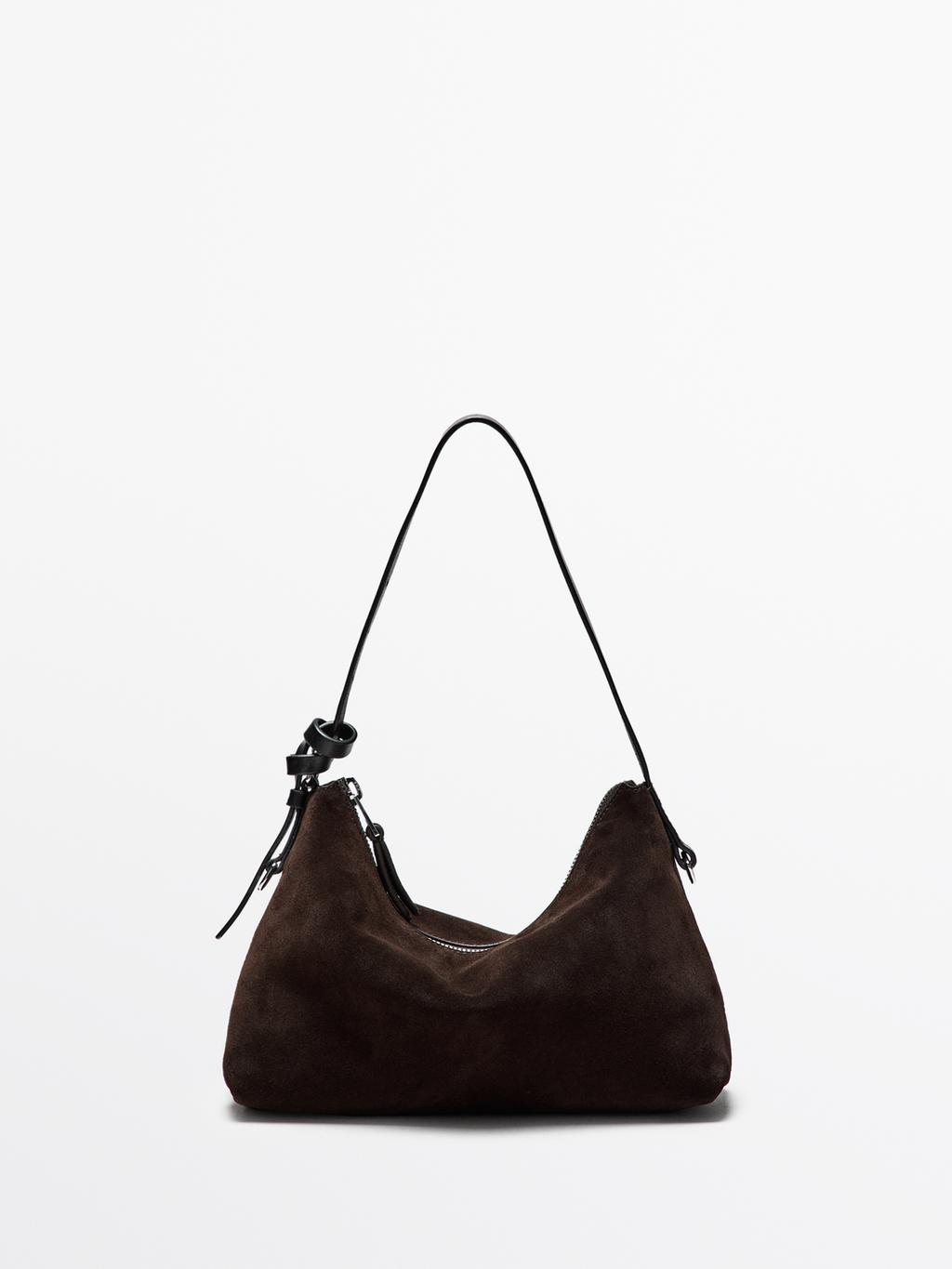 Small split suede leather bag · Brown · Bagsâ Andâ Backpacks | Massimo ...