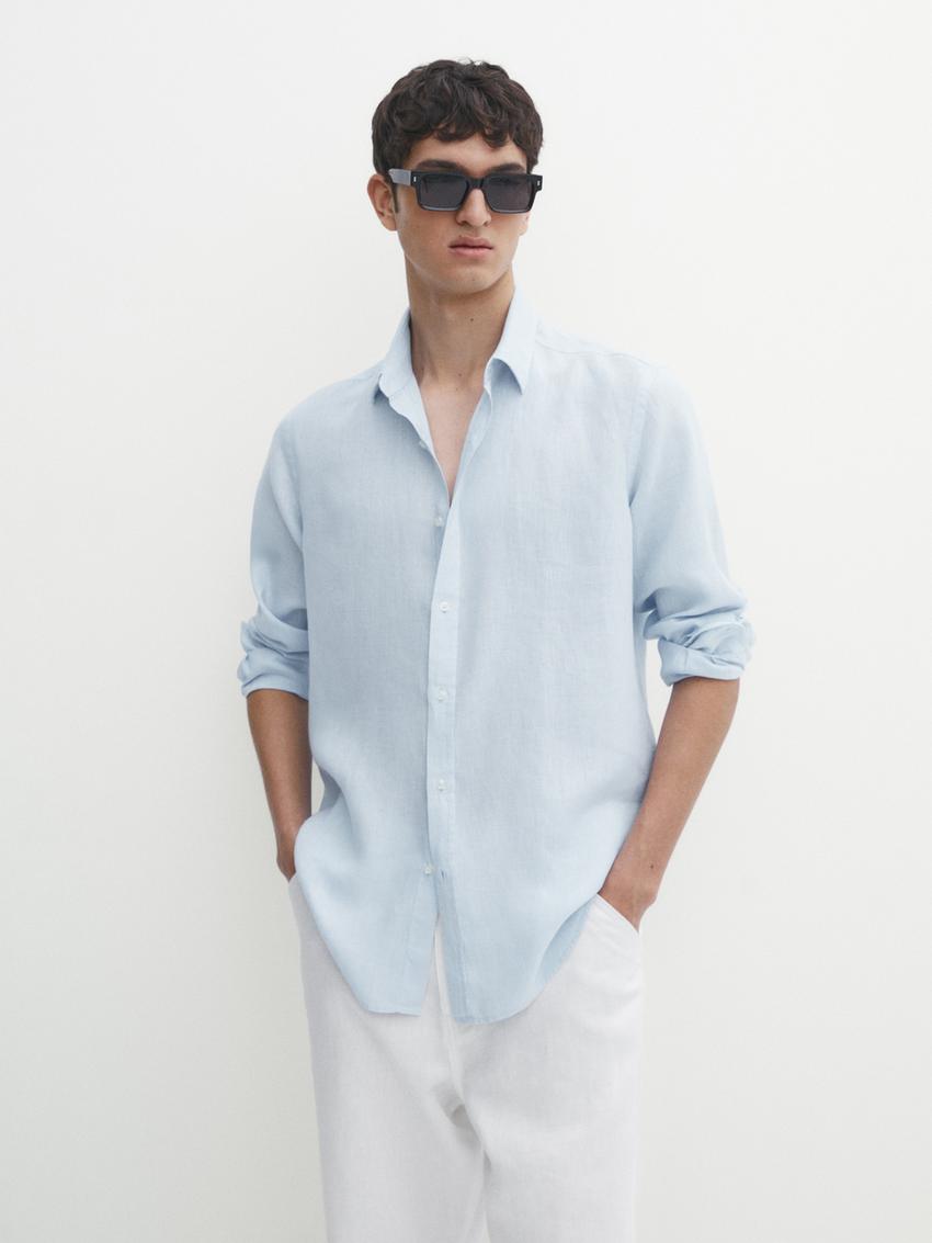 Men's Linen Shirts - Massimo Dutti