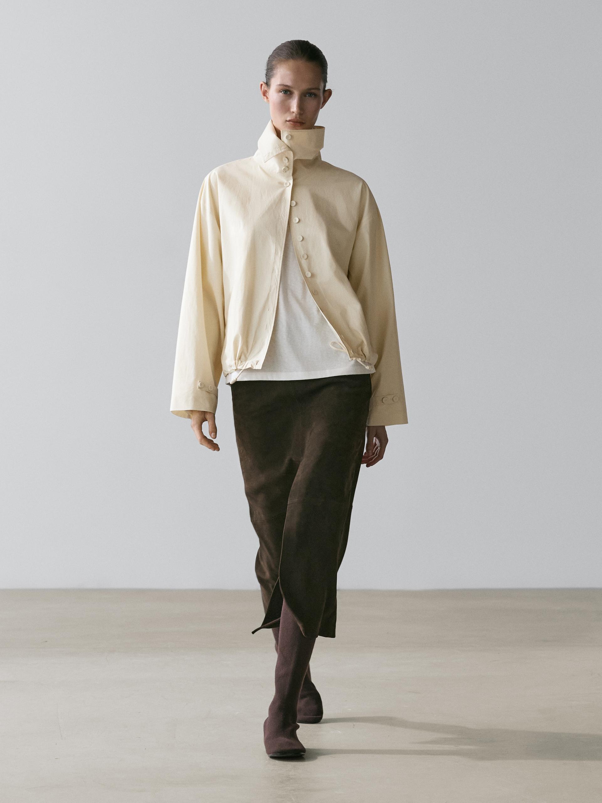 Jakna z gumbi iz 100 % bombaža · Sprano · Coats | Massimo Dutti