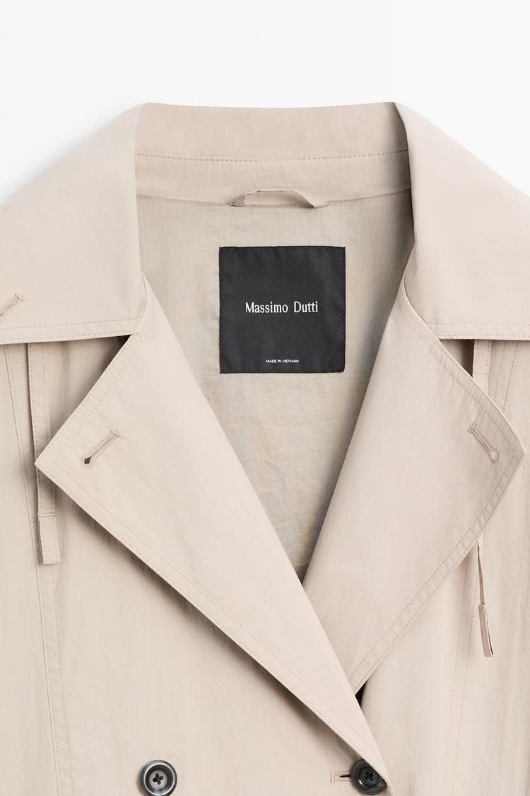 Trench tecnico misto cotone · Grigio Perla · Cappotti E Giacche ...