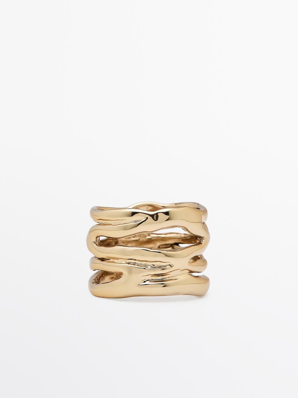 Irregular ring · Golden · Accessories | Massimo Dutti