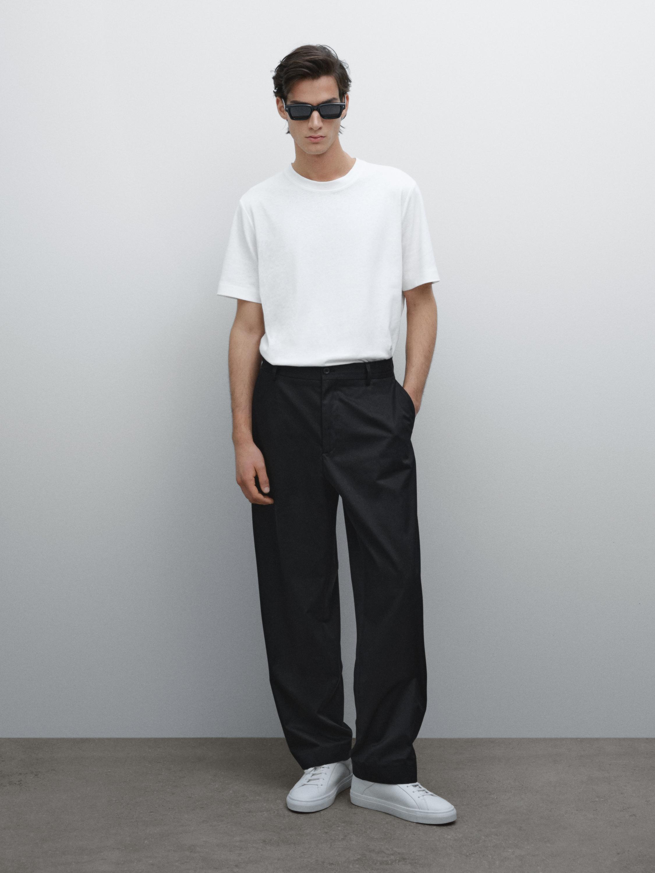 Camiseta manga corta con lino · Crudo, Azul Marino, Azul Claro, Kaki ...