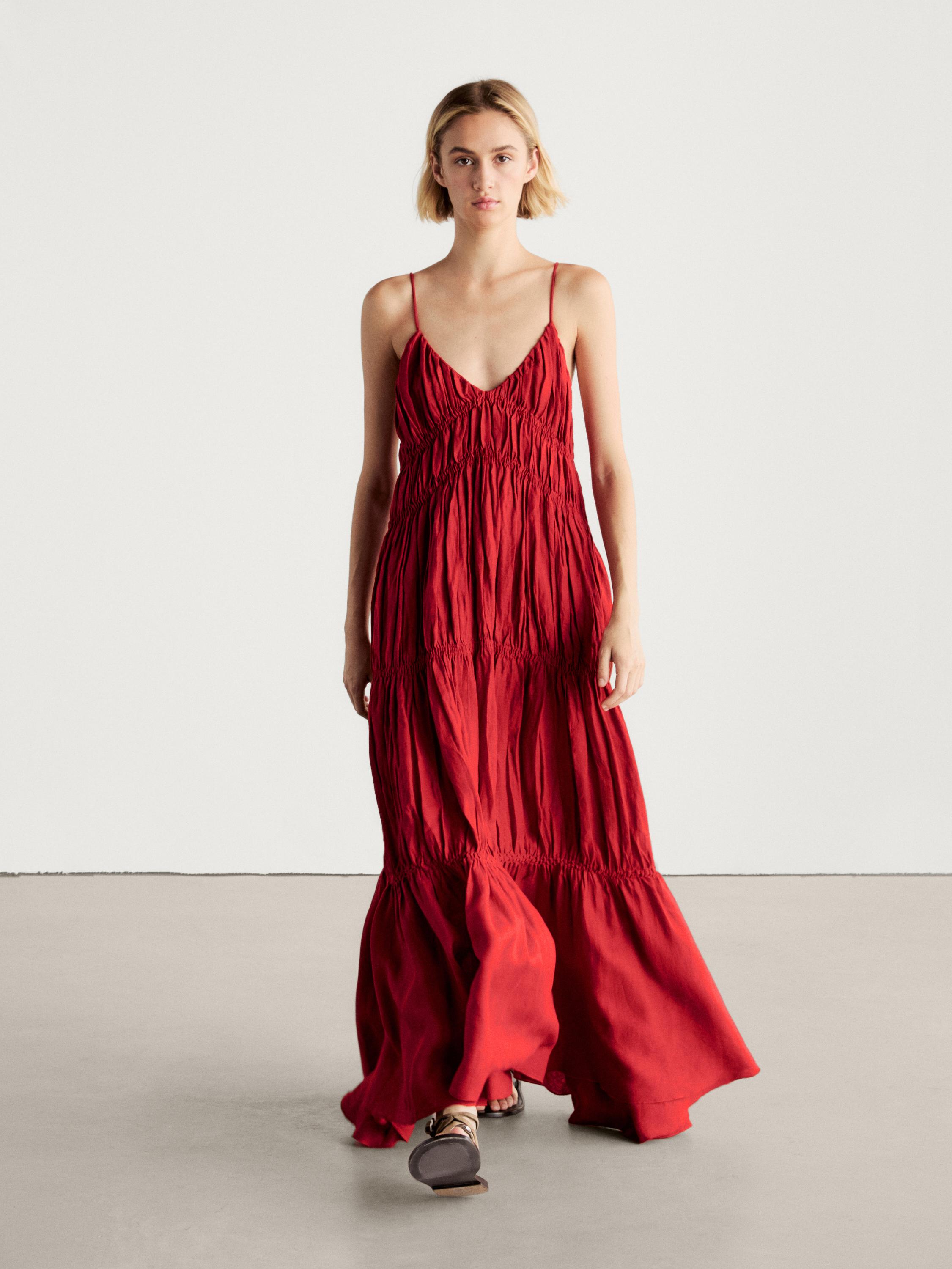 Linen dresses - Massimo Dutti
