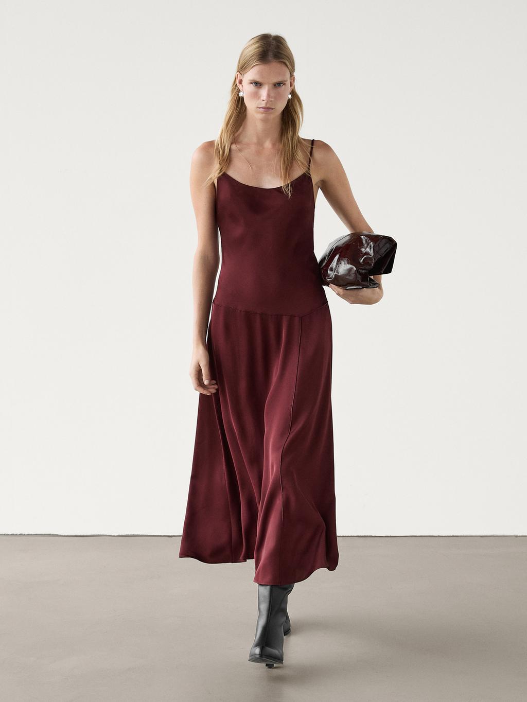 Vestidos midi para mujer - Massimo Dutti