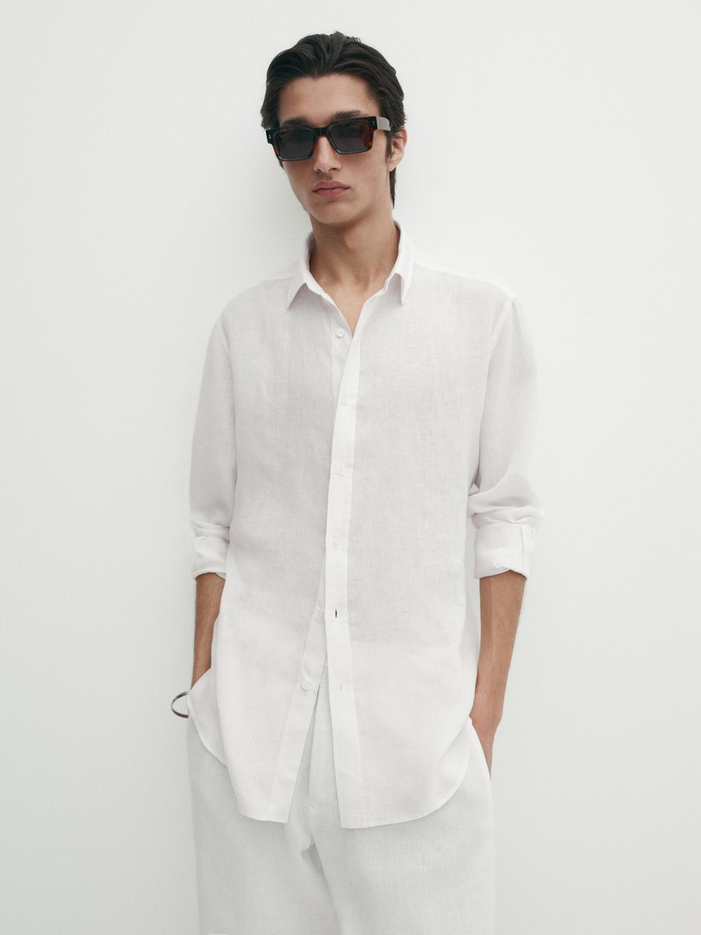 Men's Linen Shirts - Massimo Dutti