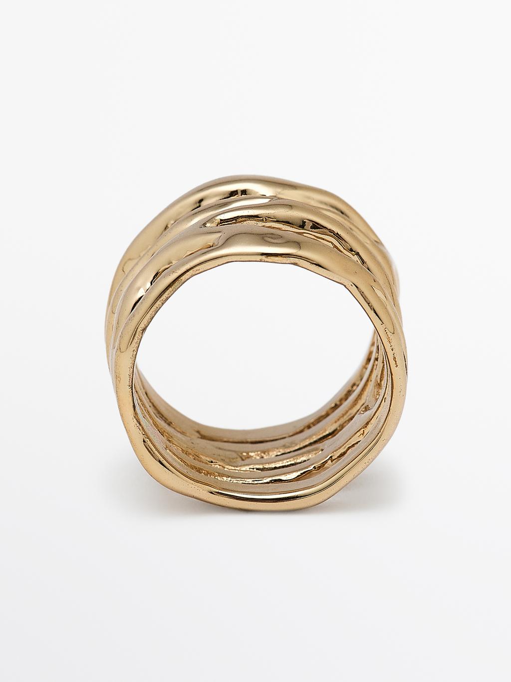 Irregular ring · Golden · Accessories | Massimo Dutti