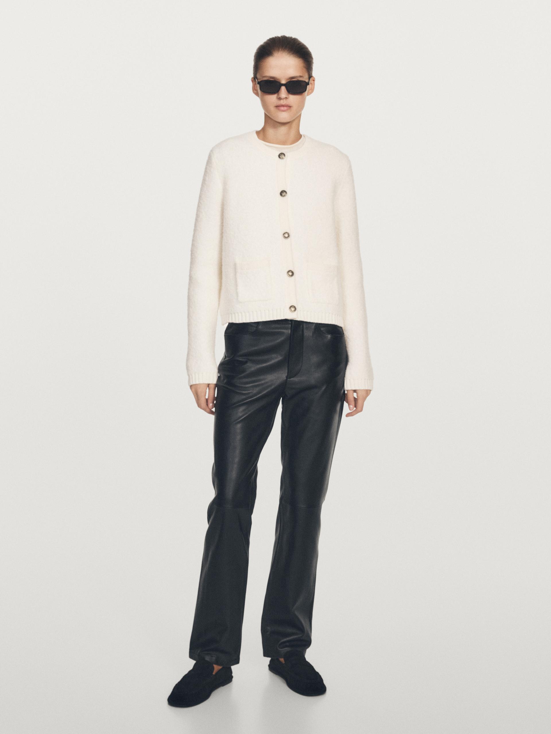 Short knit cardigan with gold button details · Off White · Tops And ...