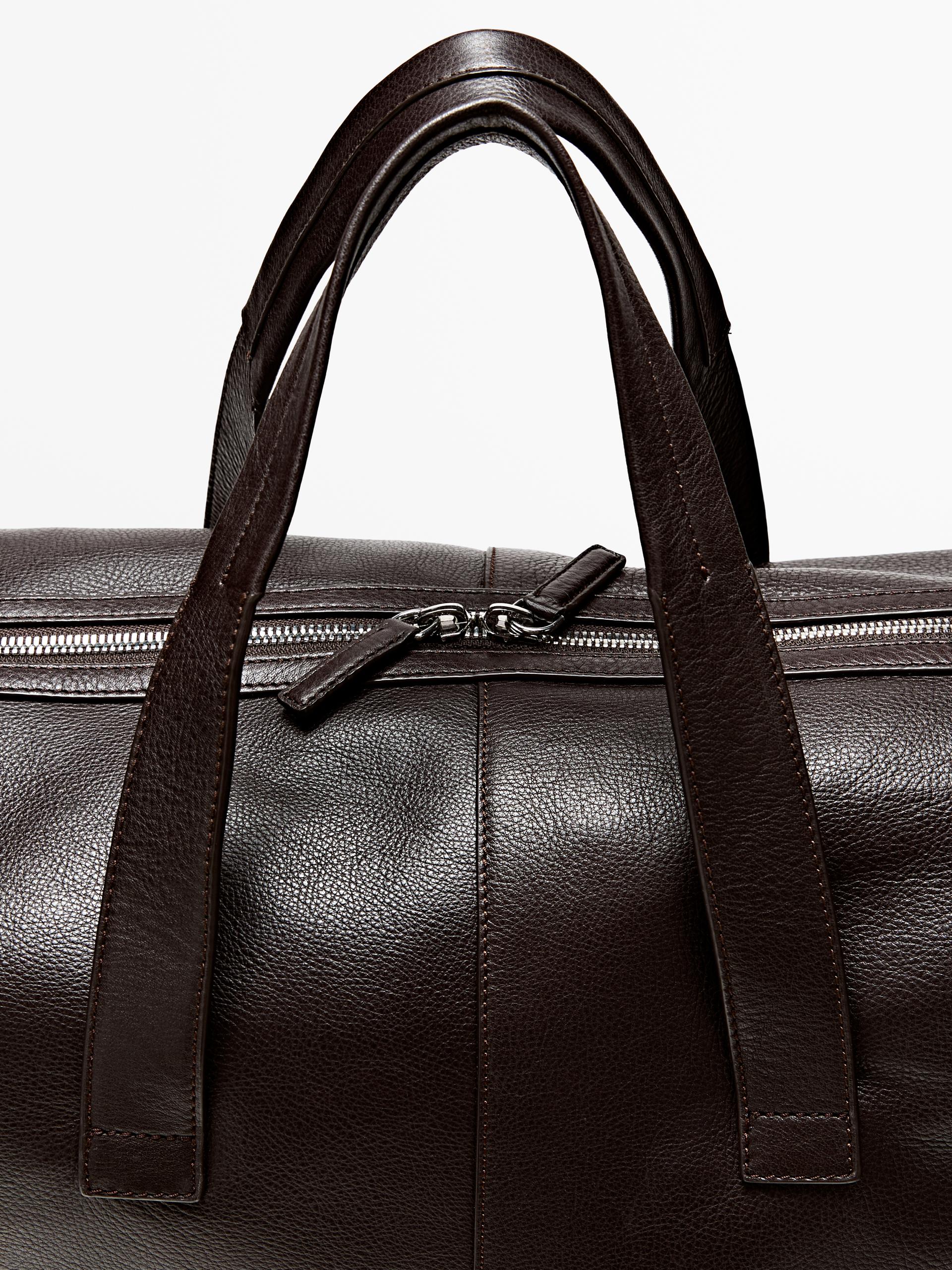 Nappa leather duffle bag · น้ำตาล · Bagsâ Andâ Backpacks | Massimo Dutti