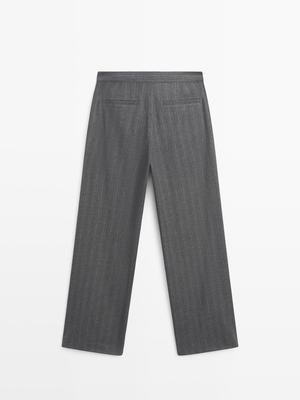 Pantaloni gessati con pince · Grigio Marengo · Pantaloni | Massimo Dutti