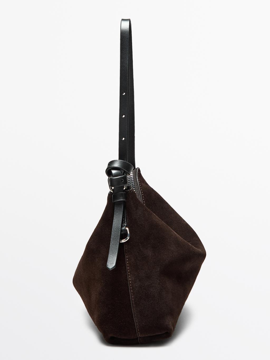 Small split suede leather bag · Brown · Bagsâ Andâ Backpacks | Massimo ...