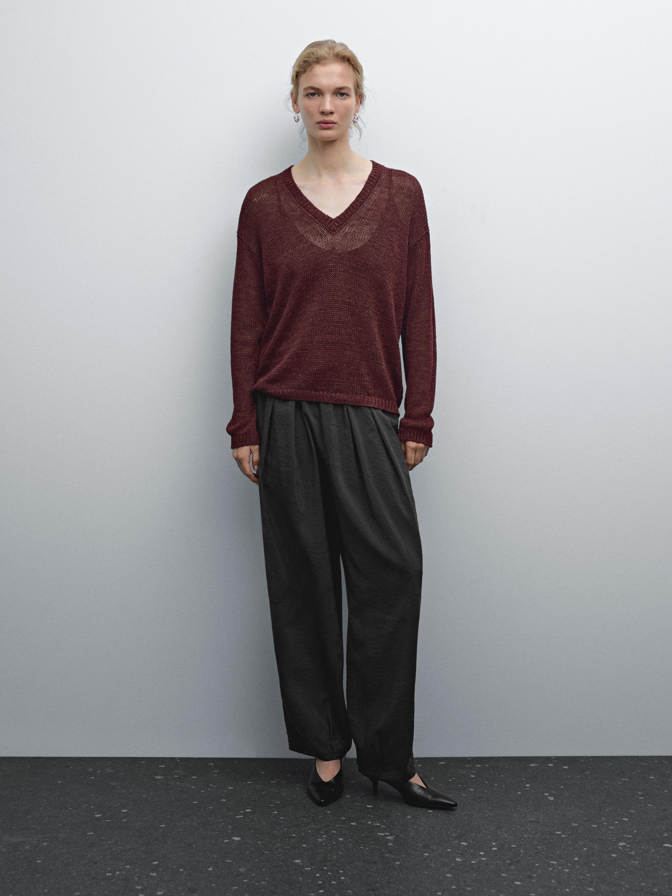 100% linen cutwork sweater · Terra-cotta · Sweaters And Cardigans ...