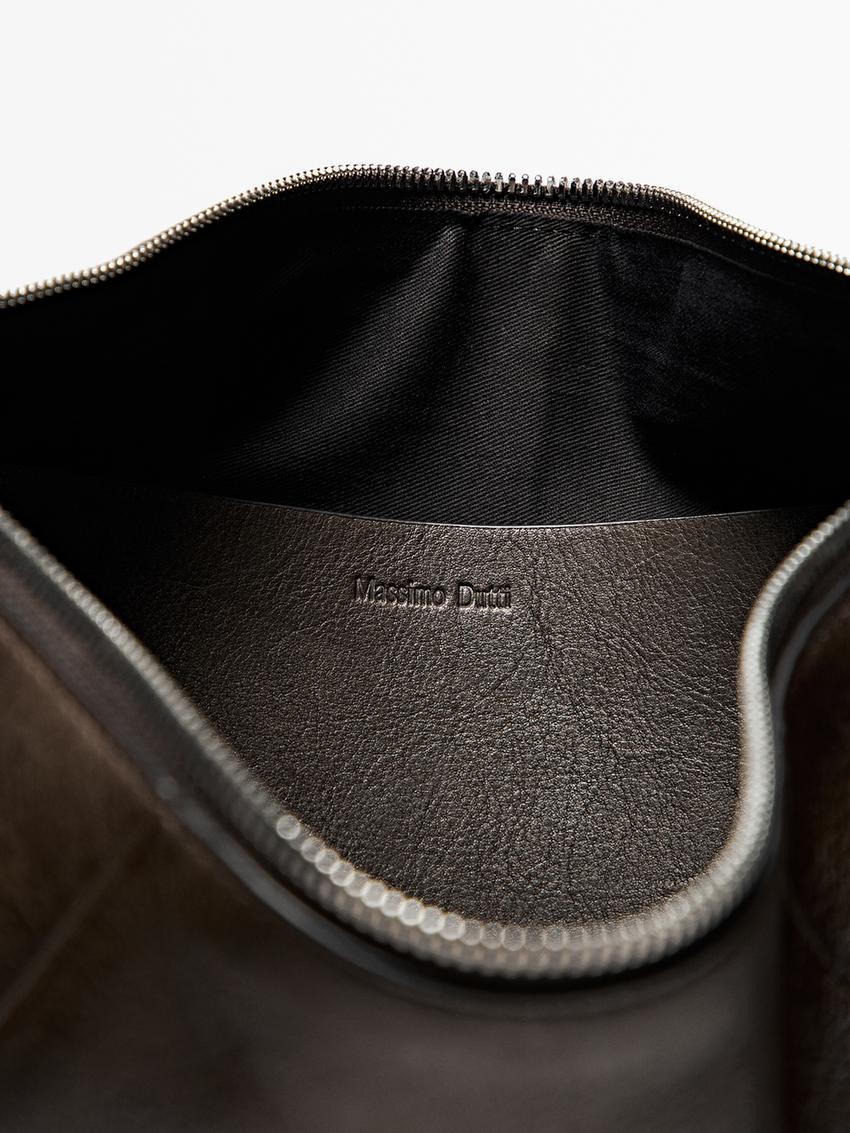 Bolso pequeño piel napa · Marrón · Bolsas Y Mochilas | Massimo Dutti
