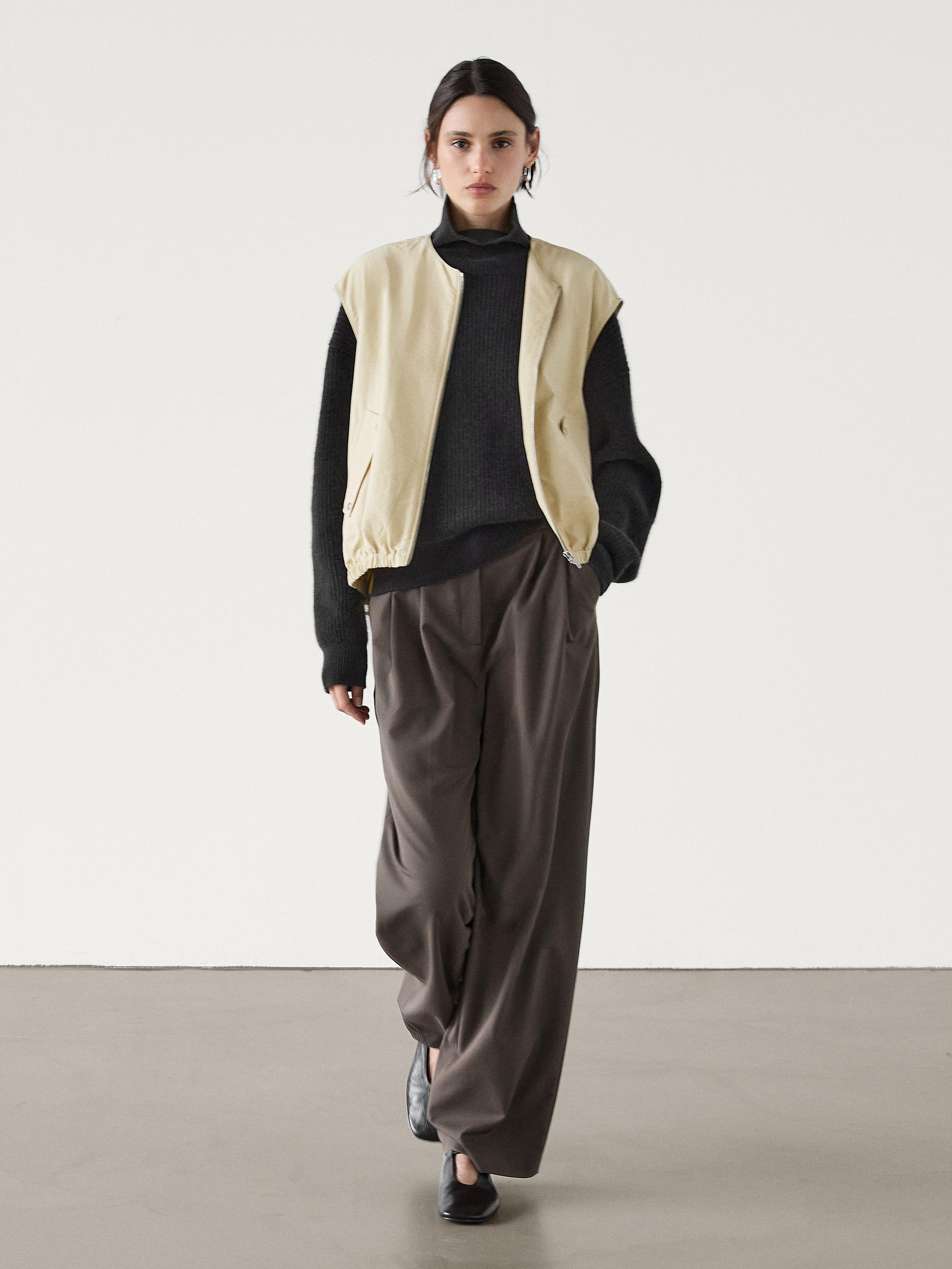 Voluminous gilet with snap-button pockets · Pale Yellow · Coats And ...