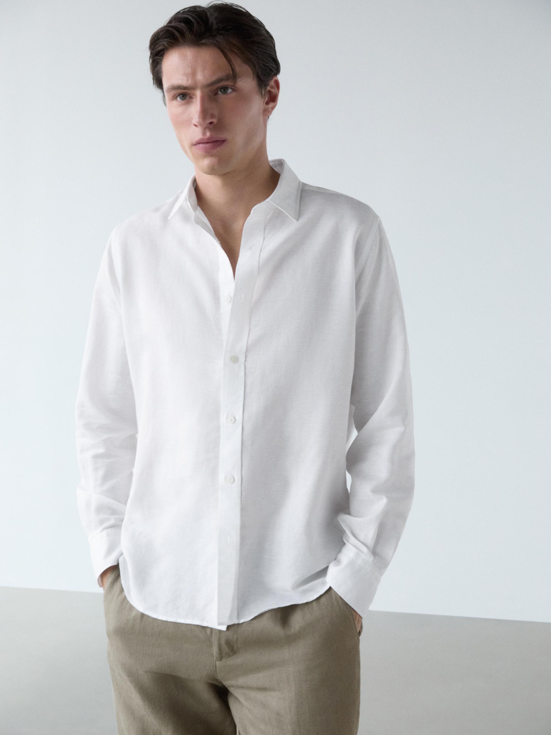 Men's Linen Shirts - Massimo Dutti