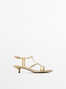 Sandalia Tac n Tiras Metalizada Dorado Sandalias Con Tacon Sandalia Tac n Tiras Metalizada Dorado Sandalias Con Tacon