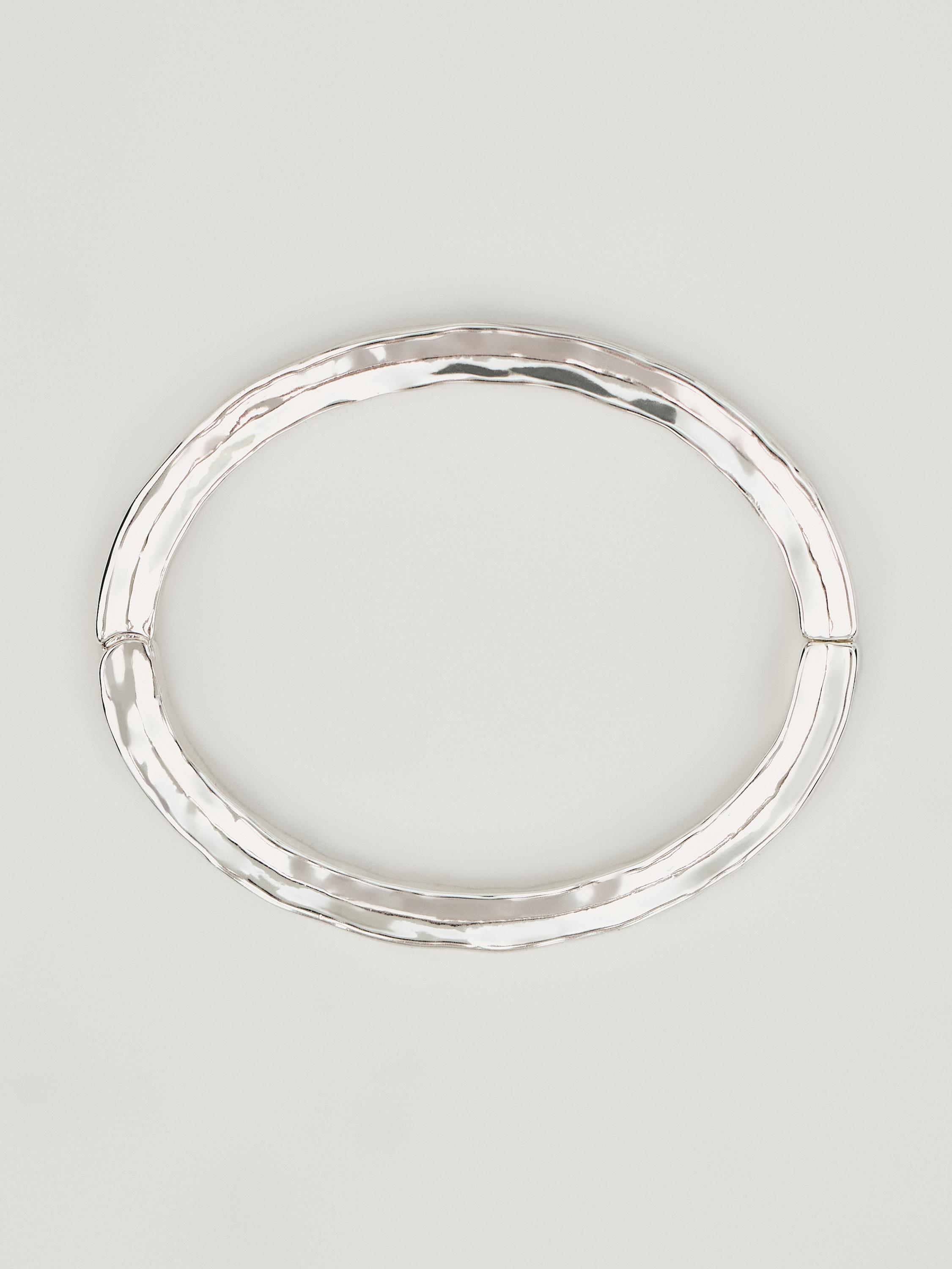 Серебристый рельефный браслет · Серебряный · Аксессуары | Massimo Dutti