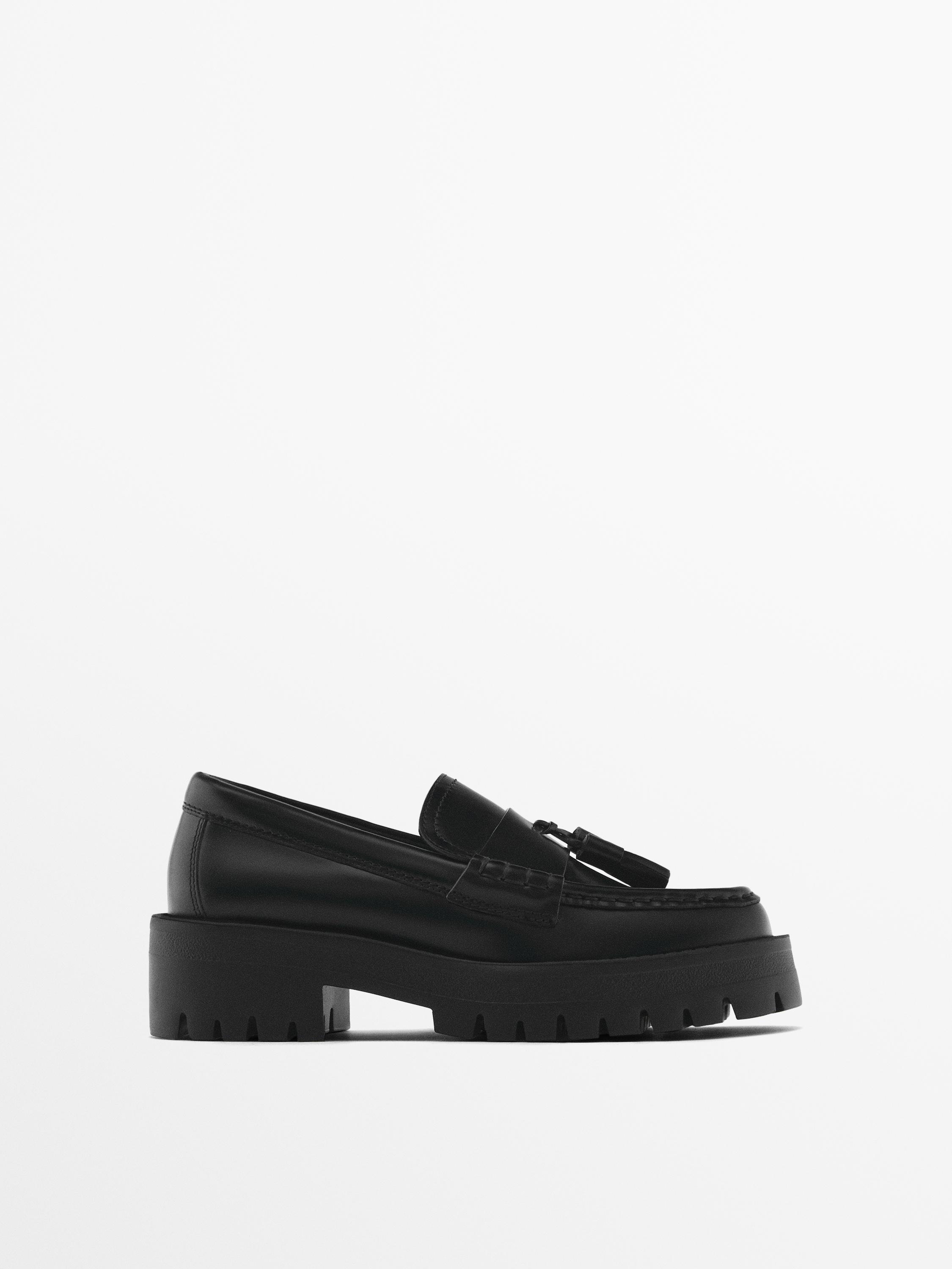 Mokassins Mit Profilsohle Und Quasten Schwarz Schuhe Massimo Dutti Mokassins Mit Profilsohle Und Quasten Schwarz Schuhe Massimo Dutti