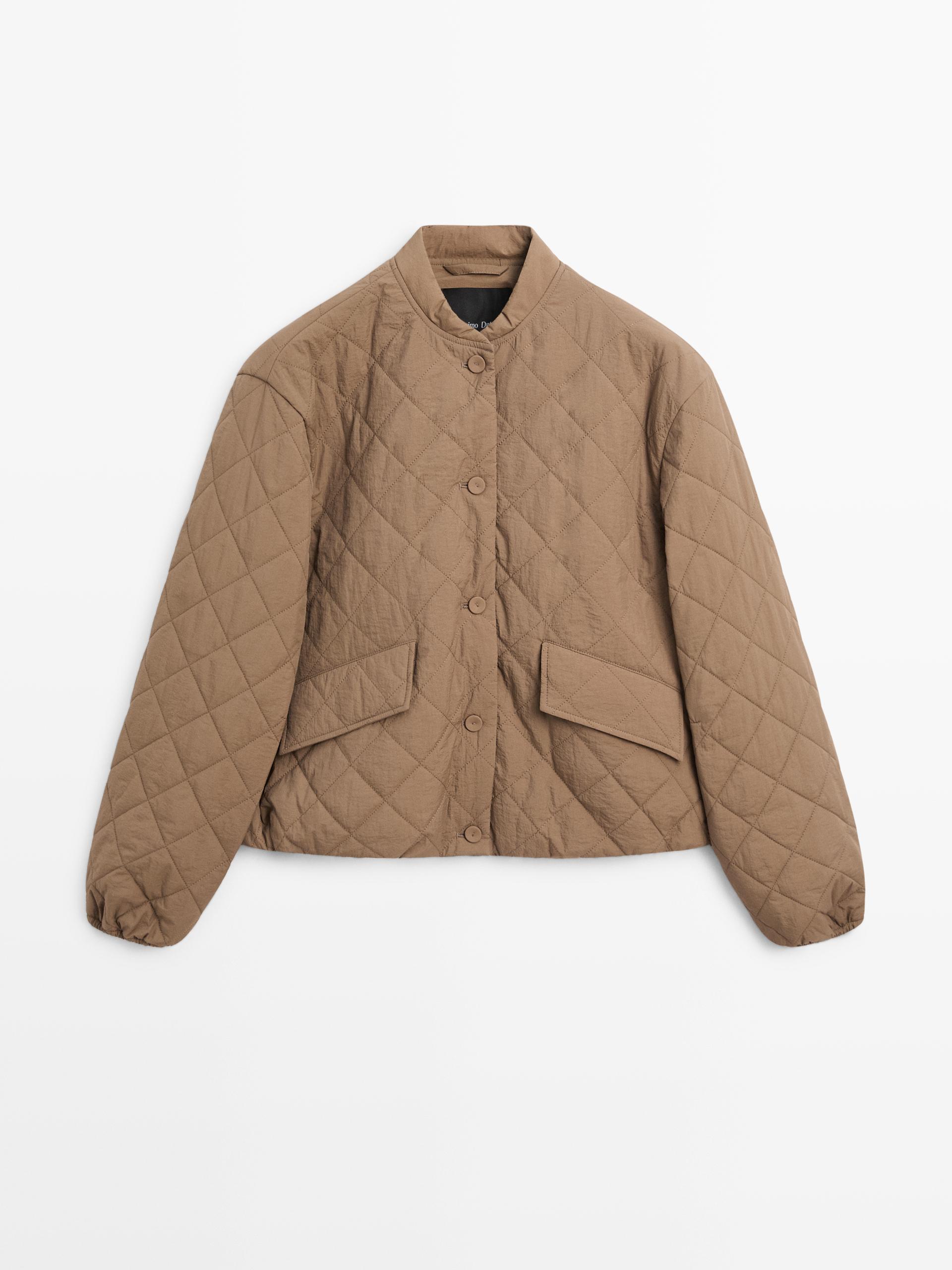 Cropped down bomber jacket · Brown · Coats | Massimo Dutti