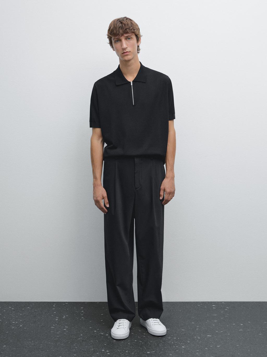 Polos color negro para hombre - Massimo Dutti - PE