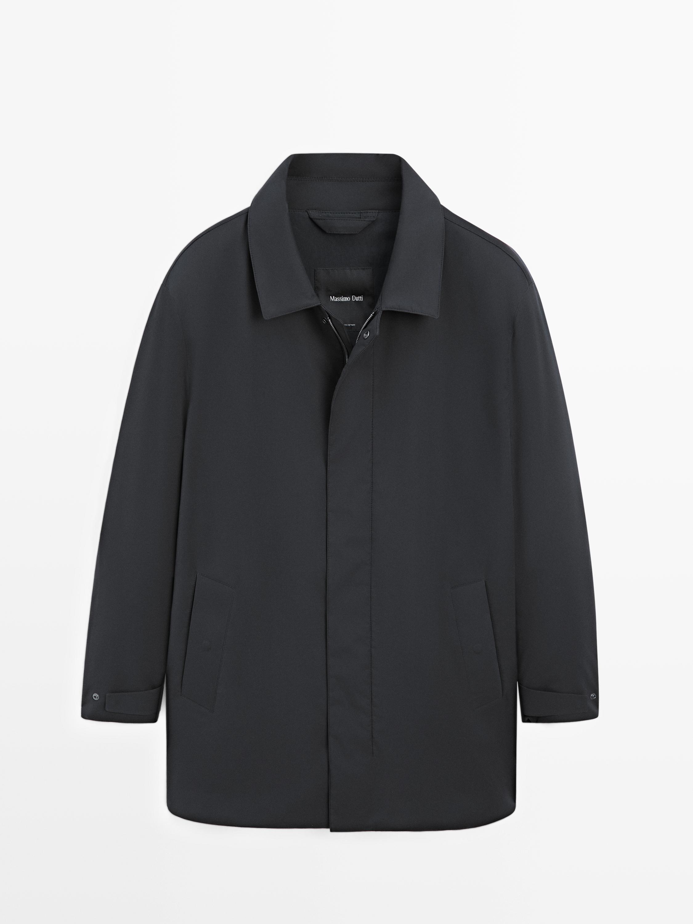 Water-repellent fabric trench coat · Navy Blue · Coats | Massimo Dutti