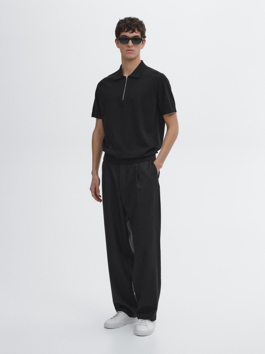 Polos color negro para hombre - Massimo Dutti - PE