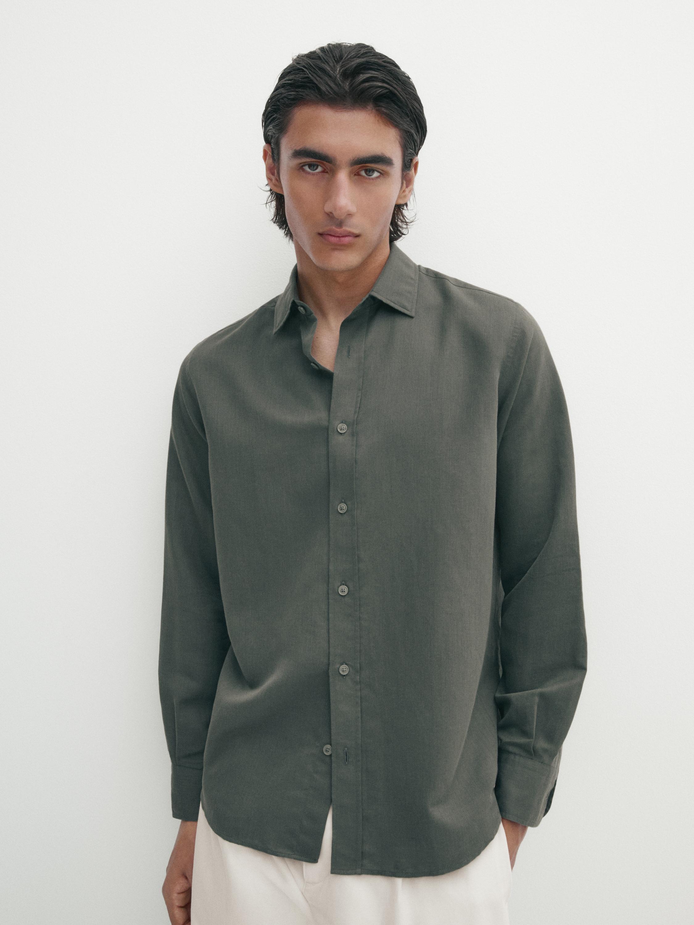 Men's Linen Shirts - Massimo Dutti