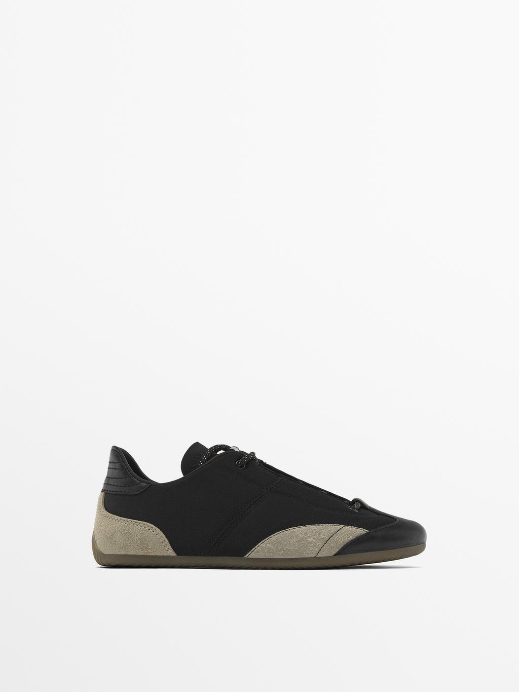 Trainers in contrast pieces · Black · Shoes | Massimo Dutti