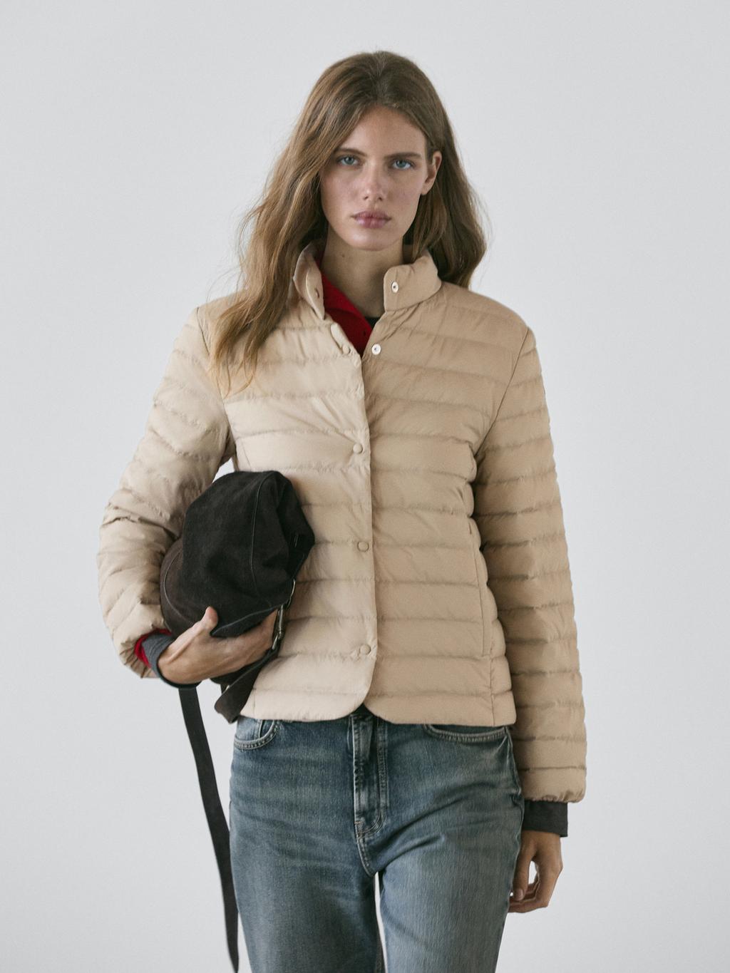 80% down - 20% feather down jacket · Pale Green, Black · Coats ...
