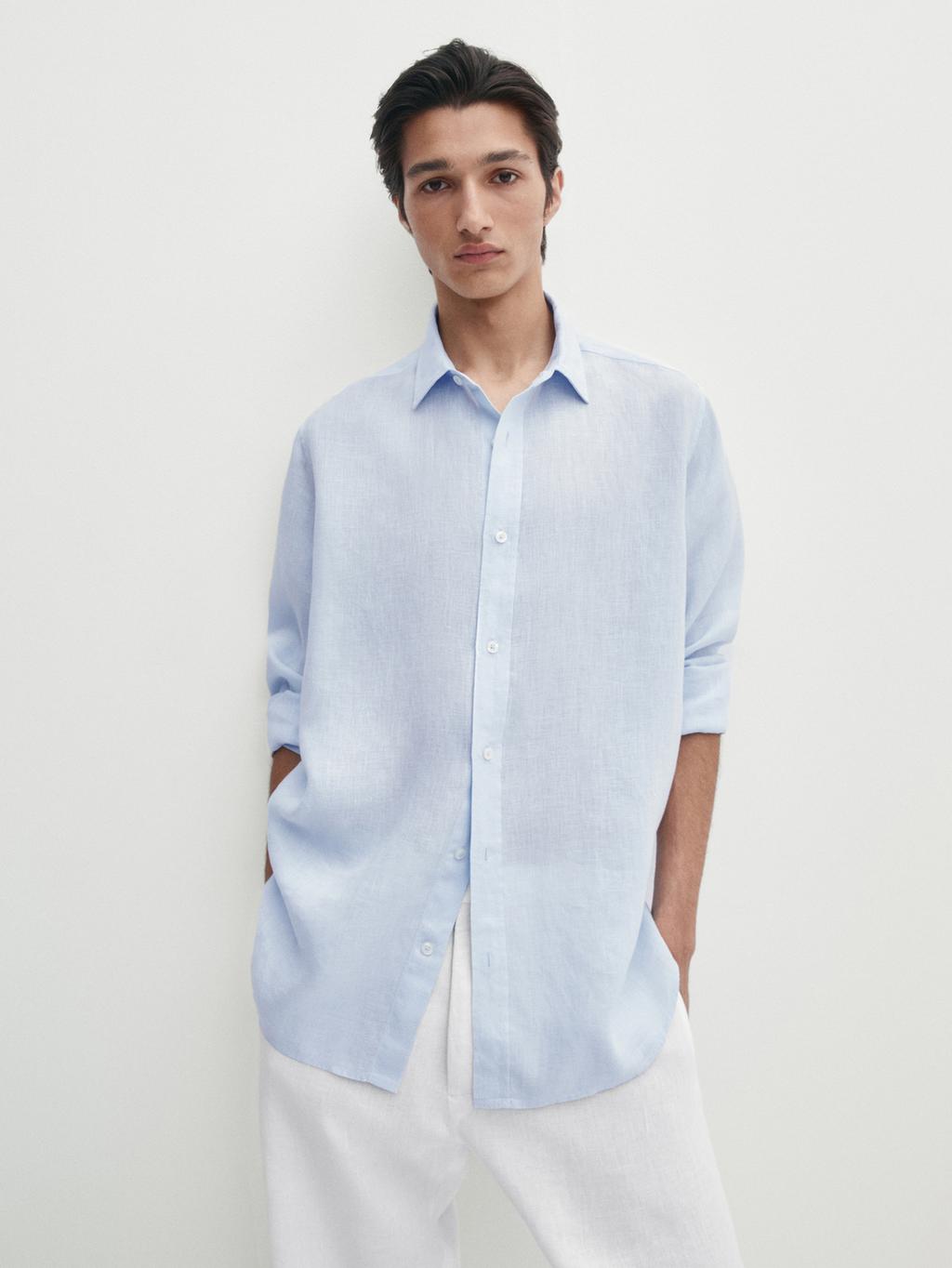 Men's Linen Shirts - Massimo Dutti
