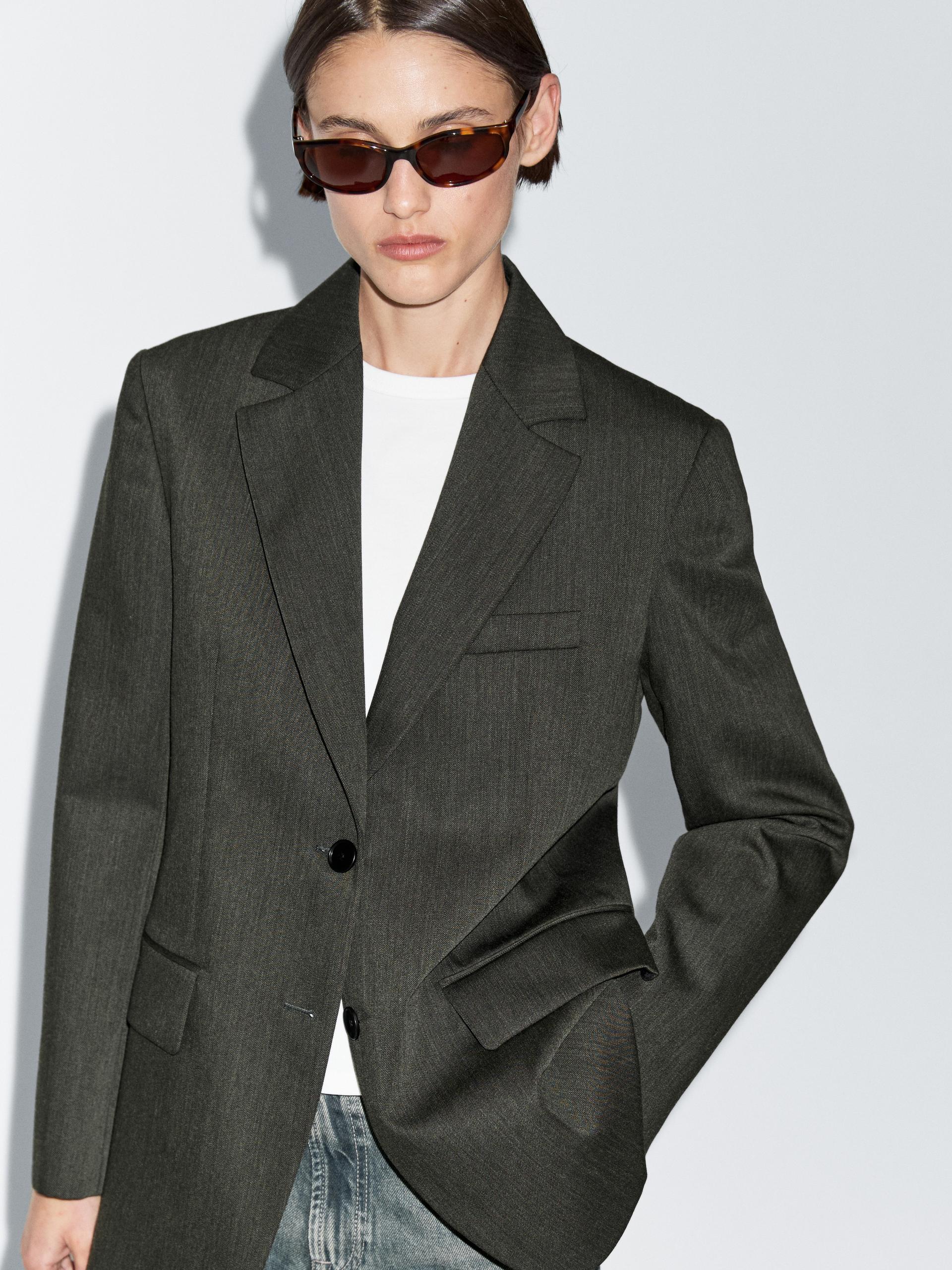 Vuneni blejzer s dva gumba · Green · Blazer | Massimo Dutti