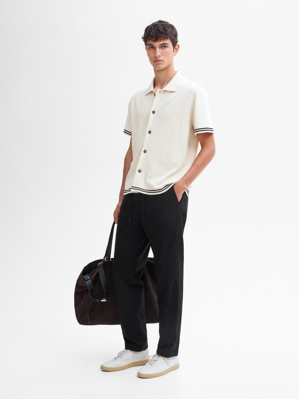 Штани джогери зі 100 ї бавовни · Чорний Екрю Хакі · Dressy Massimo Dutti