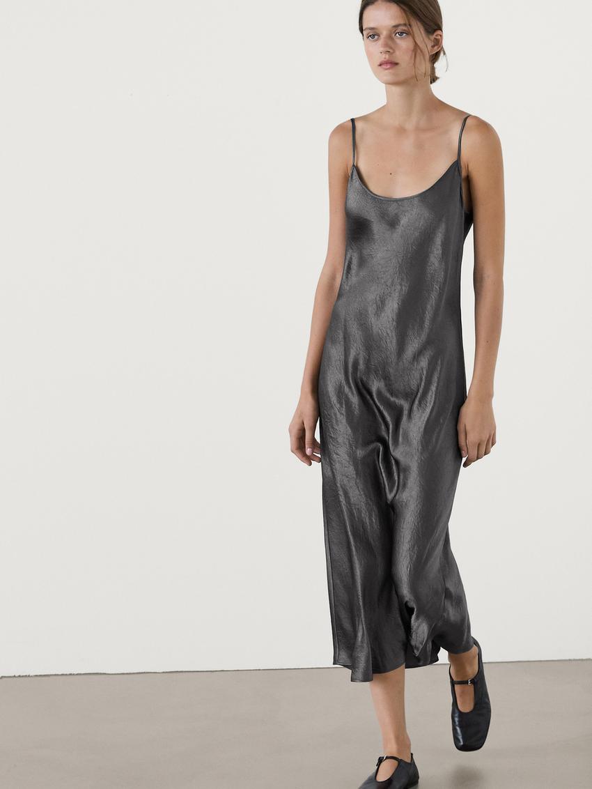 Women's Satin Dresses - Massimo Dutti