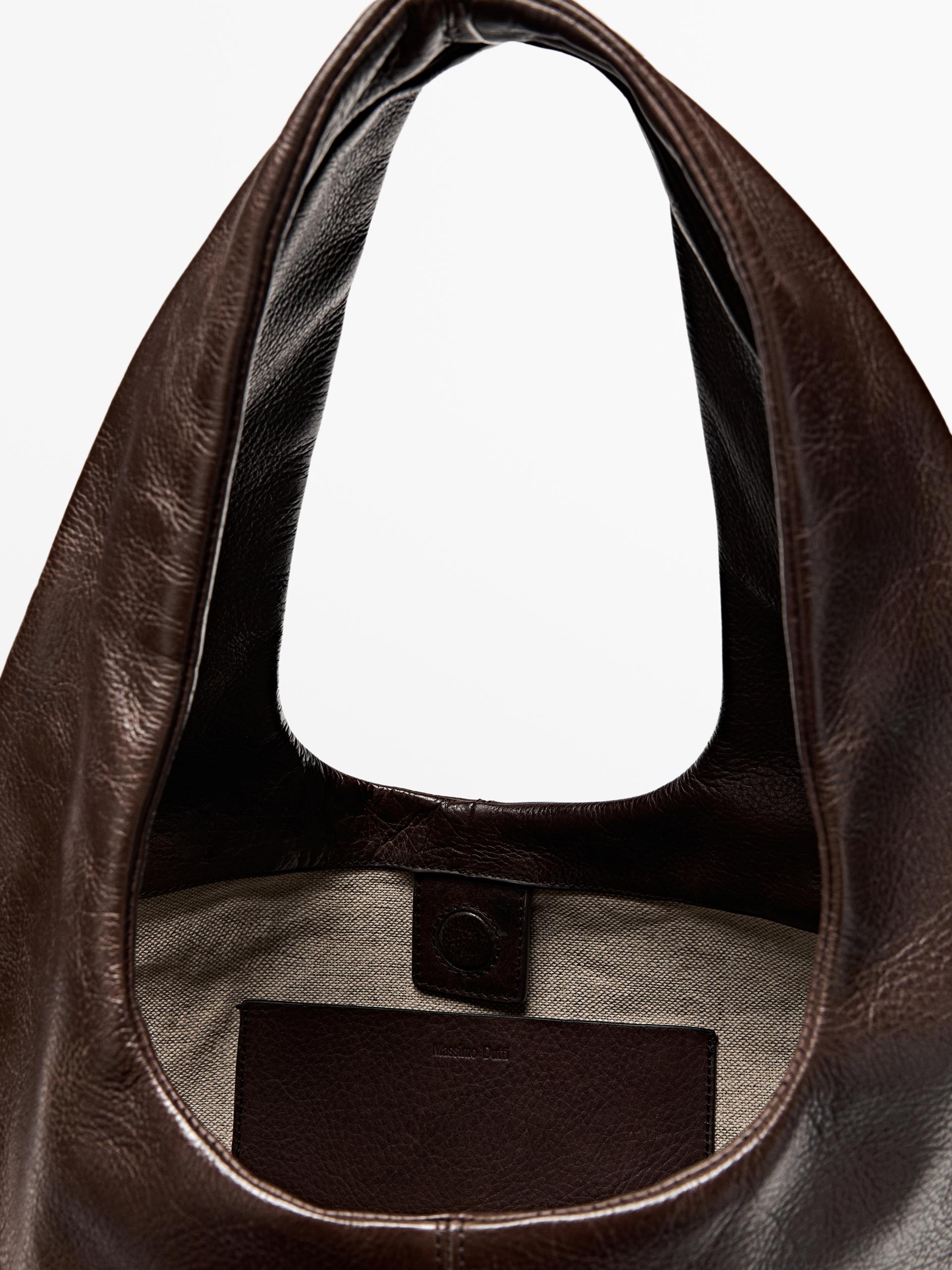 Medium nappa leather bag · น้ำตาล · Bagsâ Andâ Backpacks | Massimo Dutti