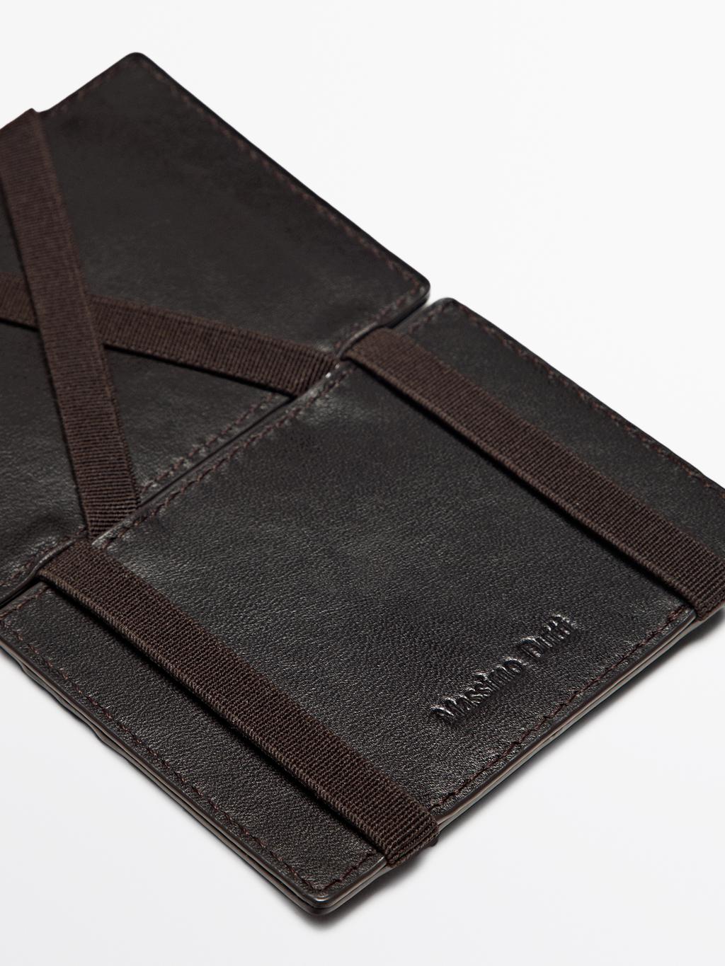 Cartera "magic" piel napa · Marrón, Negro · Complementos | Massimo Dutti