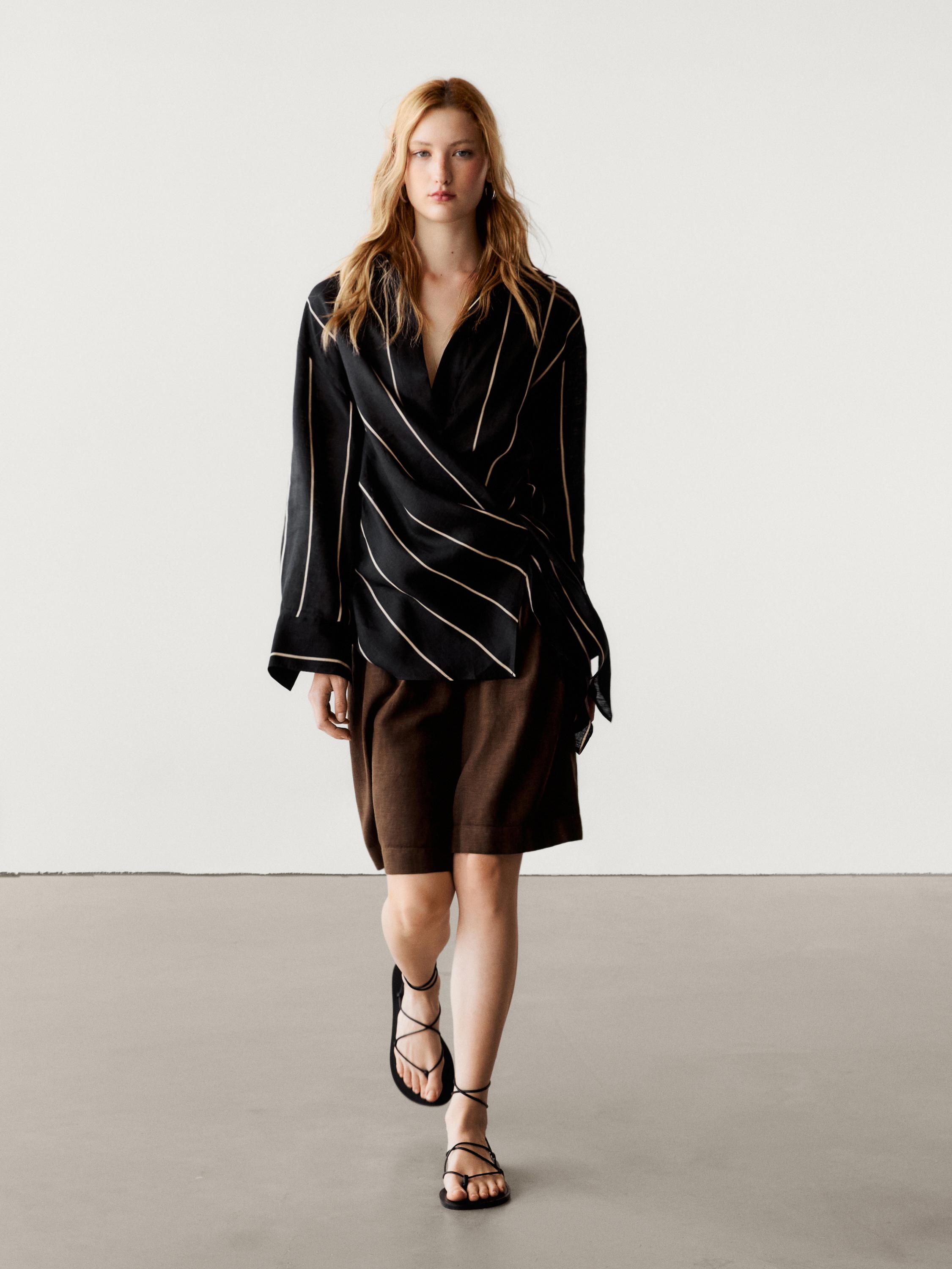 High quality light trousers for women - Massimo Dutti