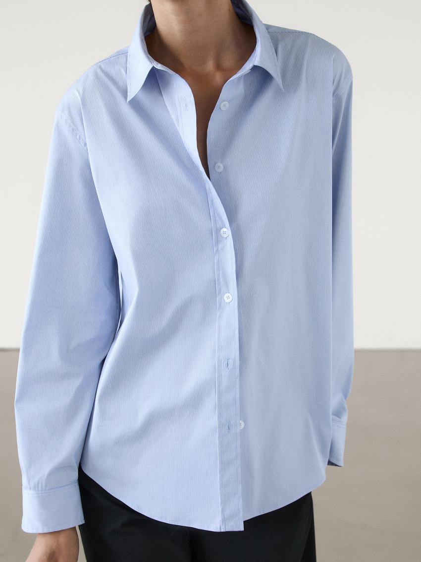 Camisas azules para mujer - Massimo Dutti