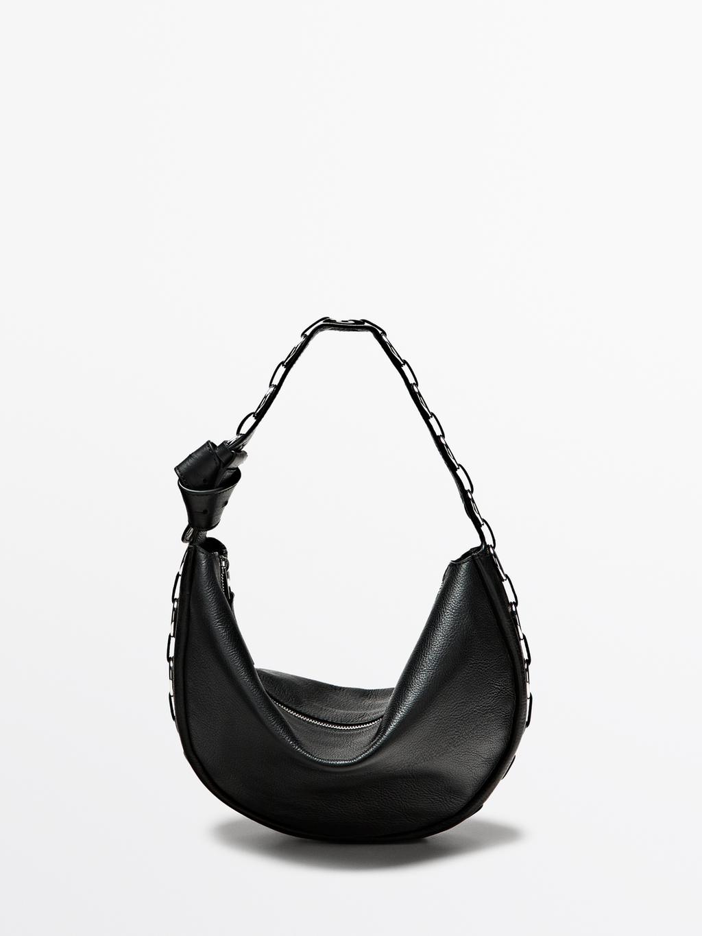 Nappa leather bag with eyelets · Black · Bagsâ Andâ Backpacks | Massimo ...