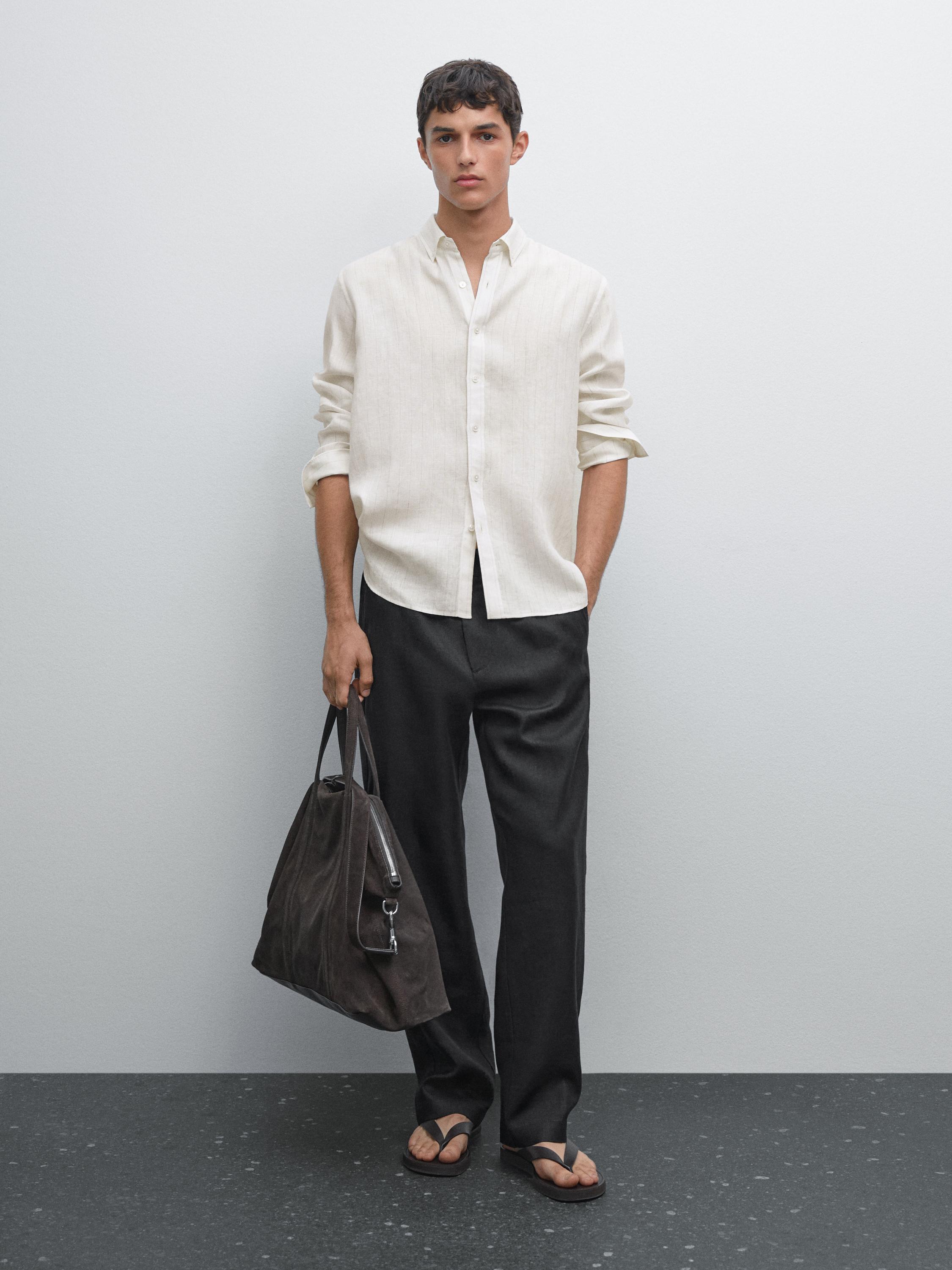 Men's Linen Shirts - Massimo Dutti - US